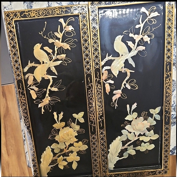 Vintage | Other | Traded X2 97s Mother Of Pearl 3d Oriental Wall ...